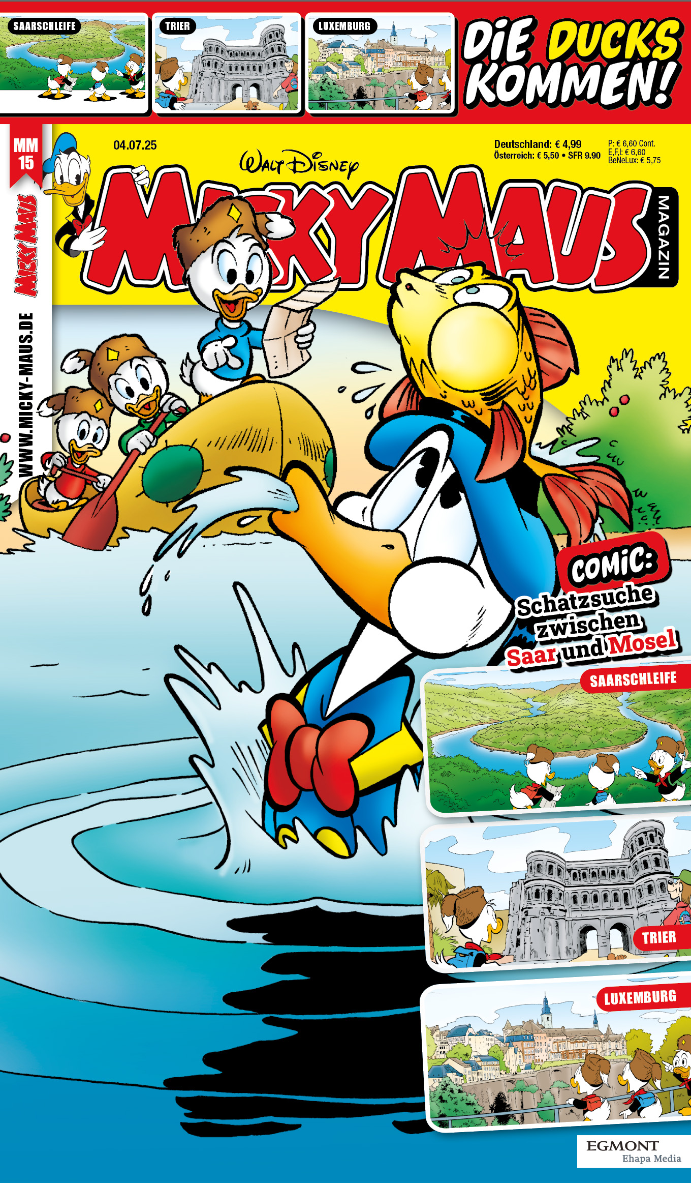 Micky Maus Magazin 15/2025 bringt Donald Duck ins Saarland, nach Trier ...